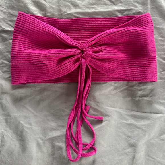 SHEIN | Tops | Womens Tube Top Tie Up Shein Neon Pink Top | Poshmark